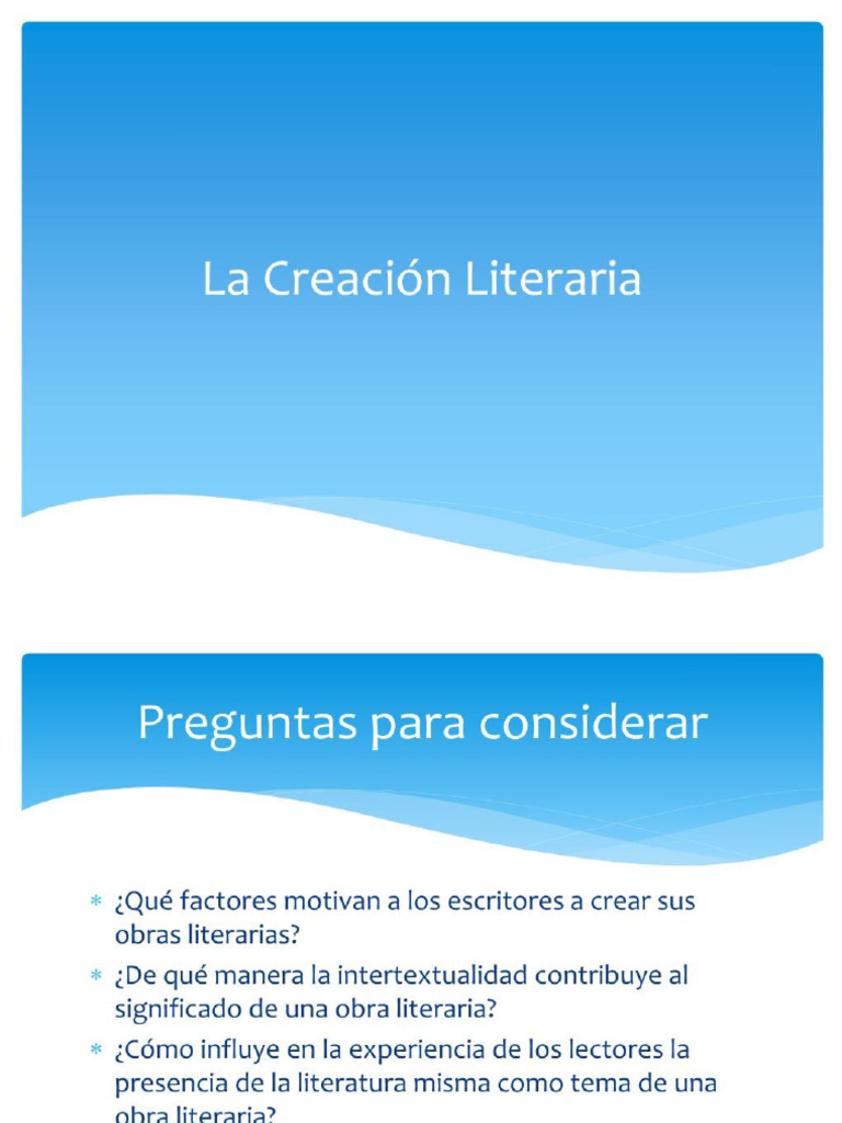 Creación Literaria | PDF