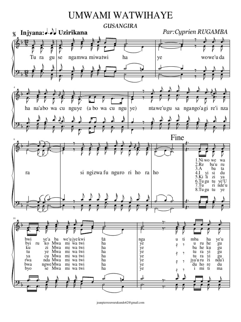 UMWAMI WATWIHAYE-Full-Scores - 103101 | PDF