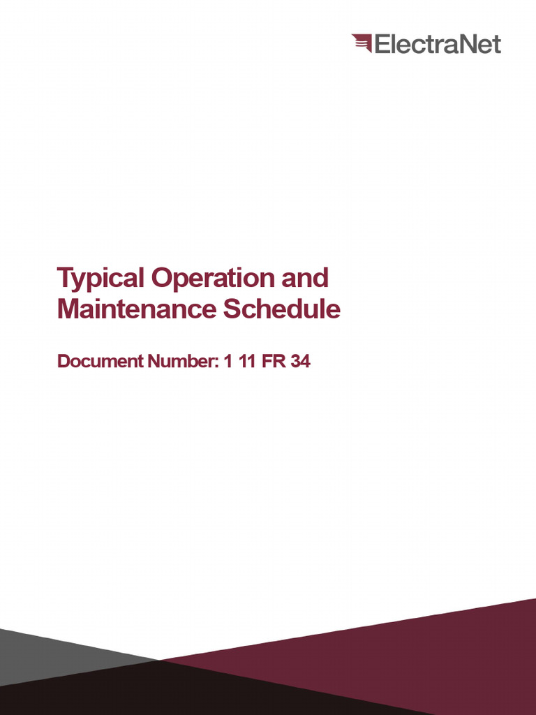1 11 FR 34 Typical Operation and Maintenance Schedule | PDF ...
