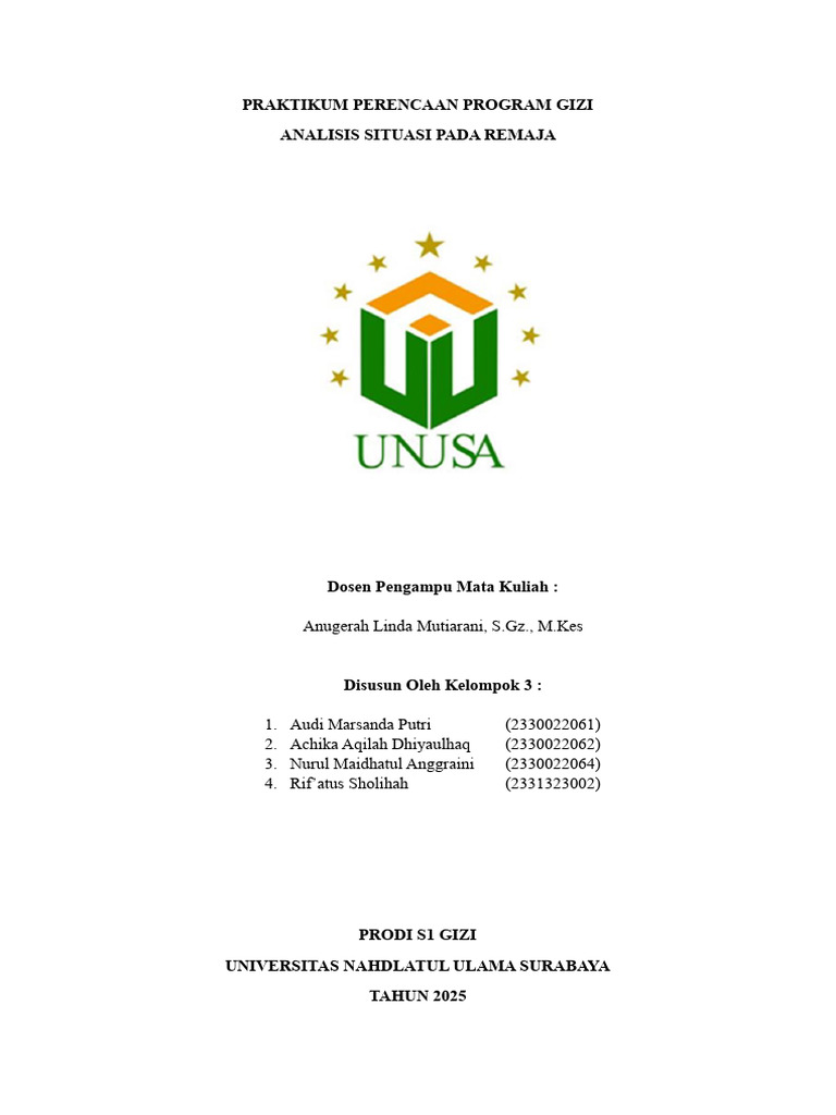 Kelompok 3 - Analisis Situasi Remaja | PDF