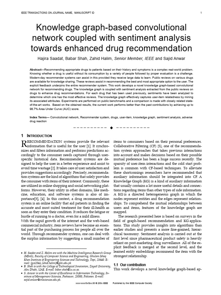 Knowledge Graph-Based Convolutional Network Coupled With Sentiment Analysis Towards Enhanced ...