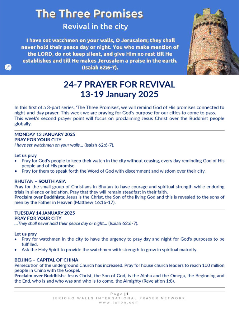 24 7 Prayer For Revival - 13 19 January 2025 - Final | PDF | Prayer | Jesus