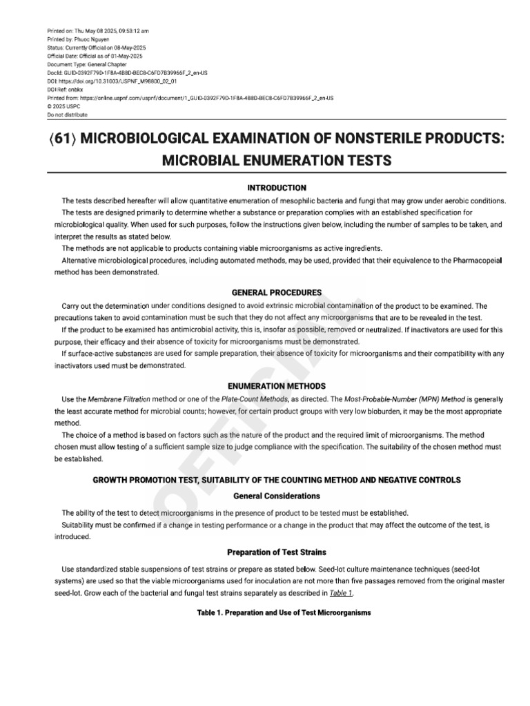 EXT.153_USP 61 United States Pharmacopeia (USP)- Microbiological ...