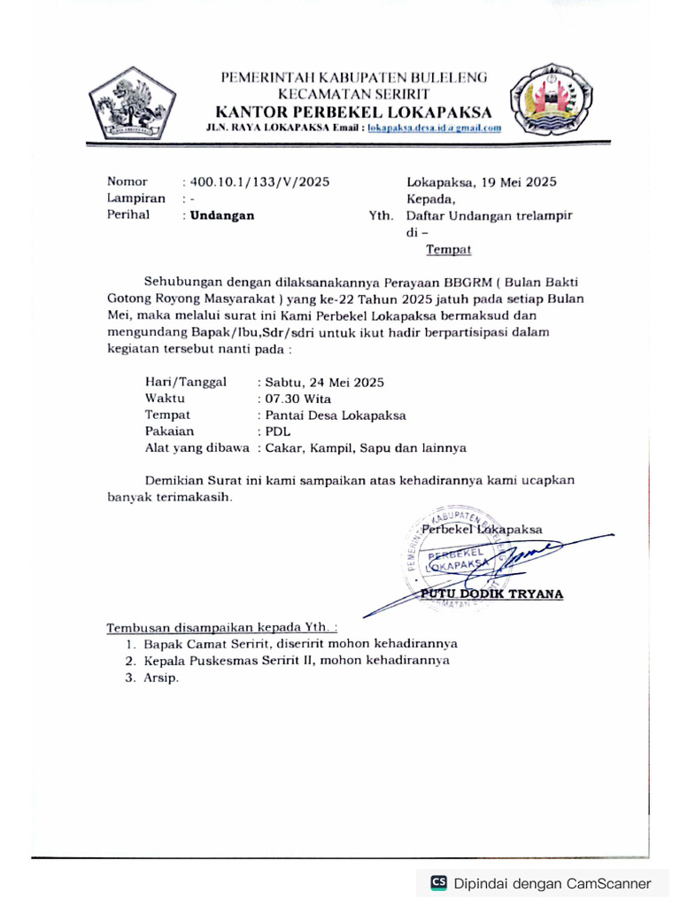 Surat BBGRM Tahun 2025 (1) | PDF