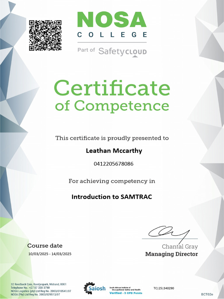 Leathan Mccarthy - Introduction To SAMTRAC | PDF