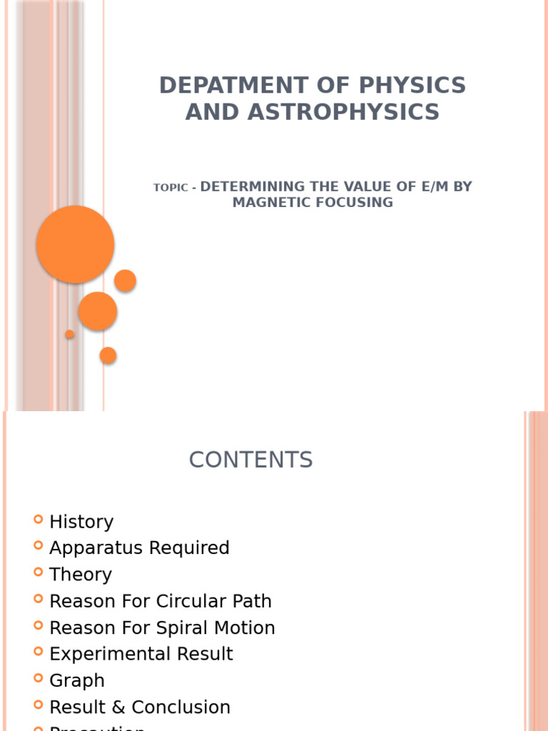Department of Physics and Astrophysics | PDF | Electron | Vacuum Tube