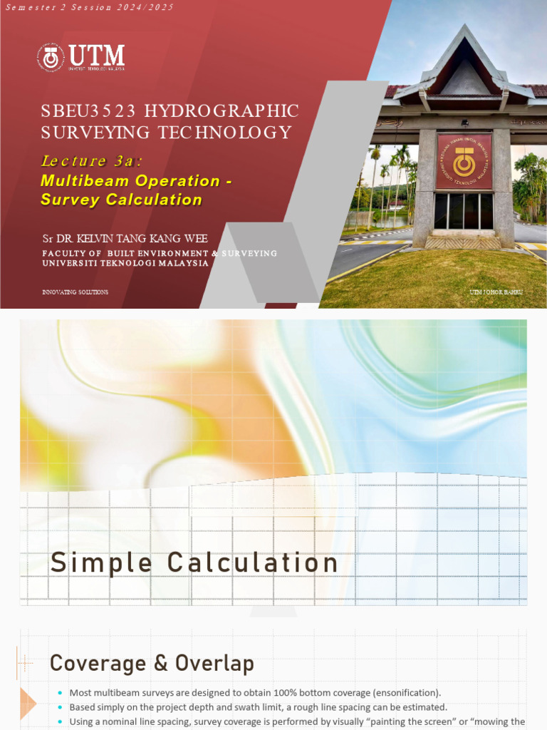 W3-Multibeam Operation - Survey Calculation | PDF | Navigation | Sonar