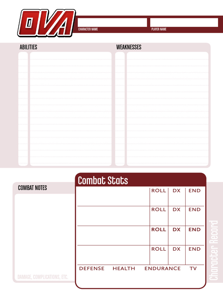 Character Profile and Combat Stats | PDF