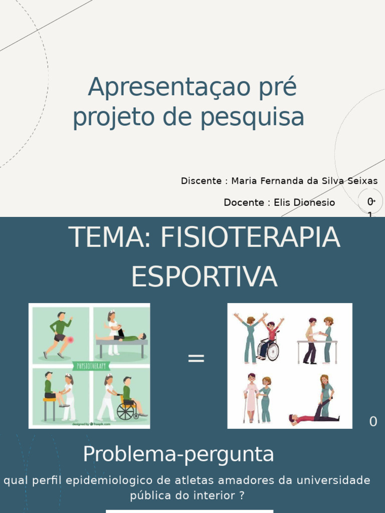 Pré Projeto - Maria Fernanda Seixas | PDF | Fisioterapia | Epidemiologia