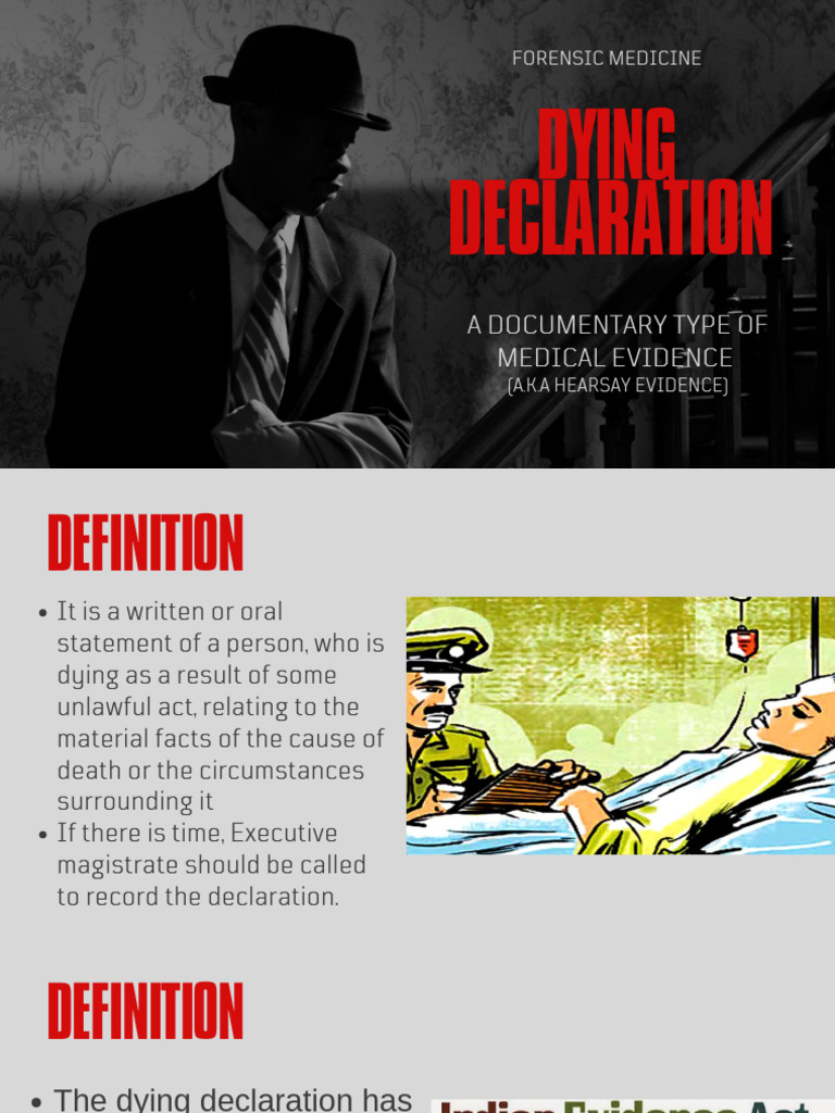 Dying Declaration And Deposition | PDF | Deposition (Law) | Witness