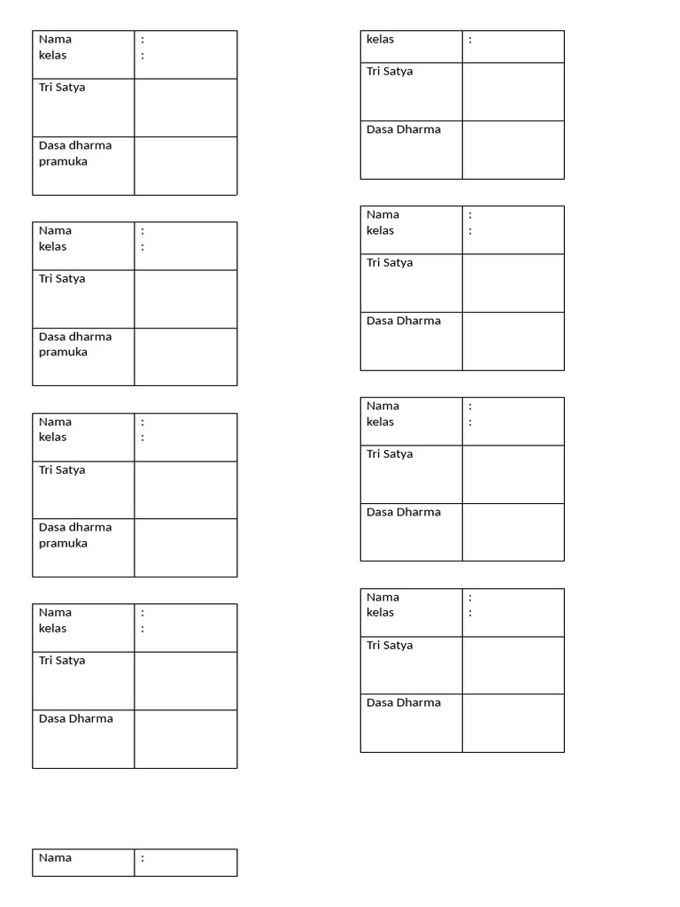 Tabel Dasa Dharma | PDF