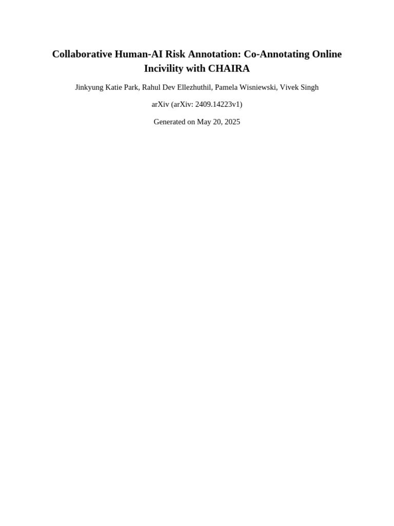 Collaborative_Human-AI_Risk_Annotation__Co-Annotat | PDF | Annotation ...
