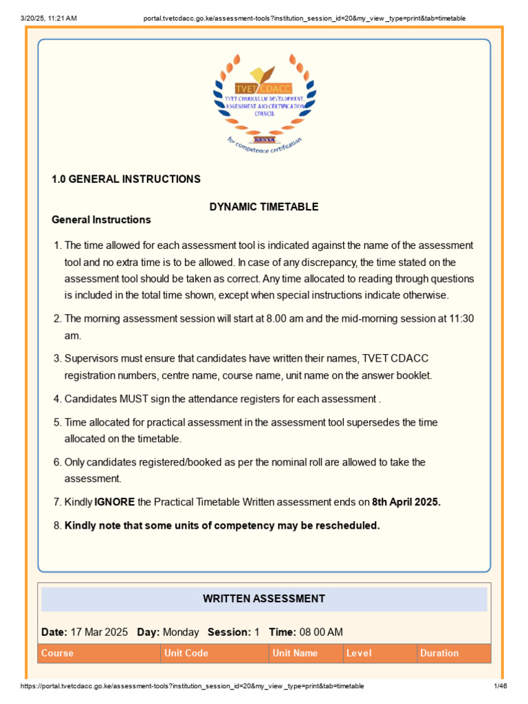 Cdacc Final Timetable | PDF