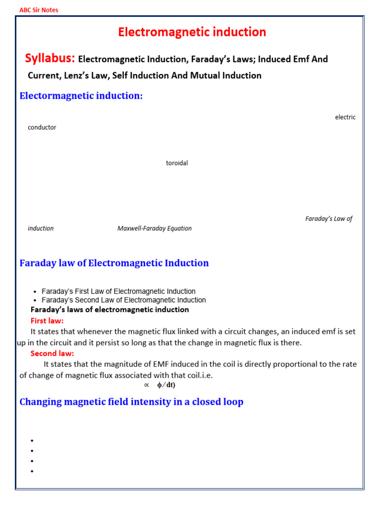 Understanding Electromagnetic Induction | PDF | Electromagnetic ...