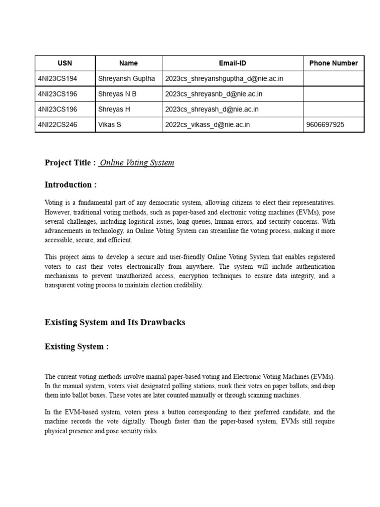 Online Voting System - DBMS | PDF | Electronic Voting | Voting