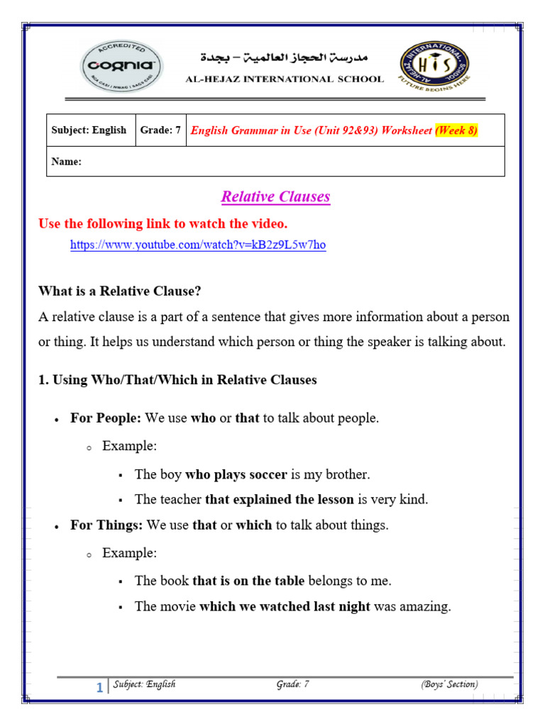 English Grammar in Use Unit 92& 93 Worksheet Week 8 | PDF | English Grammar | Subject (Grammar)