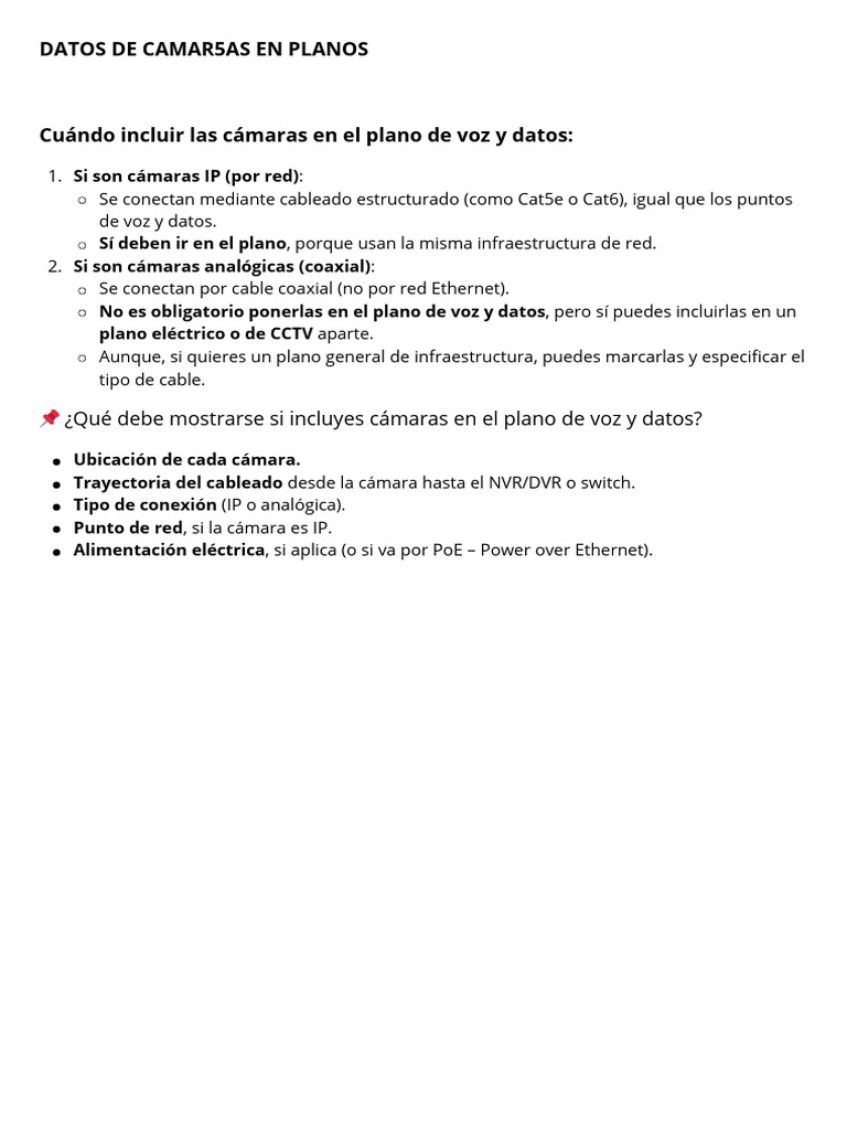 Cuándo Incluir Las Cámaras en El Plano de Voz y Datos | PDF