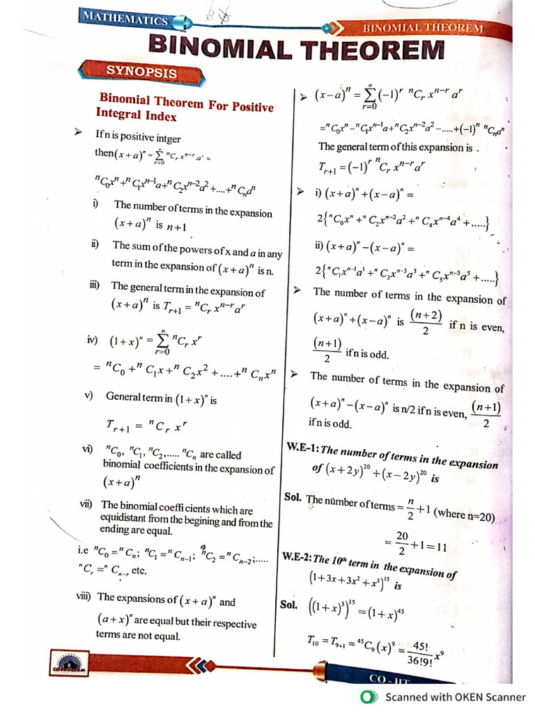 SETS (1) Binomial Theorem | PDF