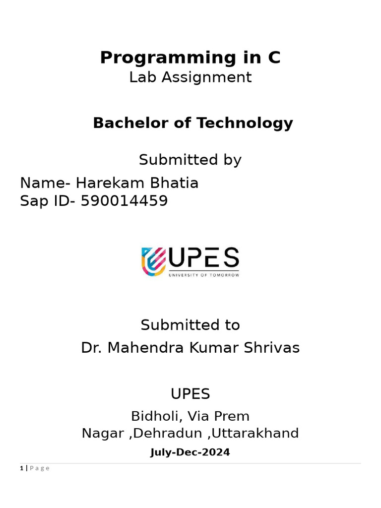 C Programming Lab Assignments Guide | PDF | Pointer (Computer ...
