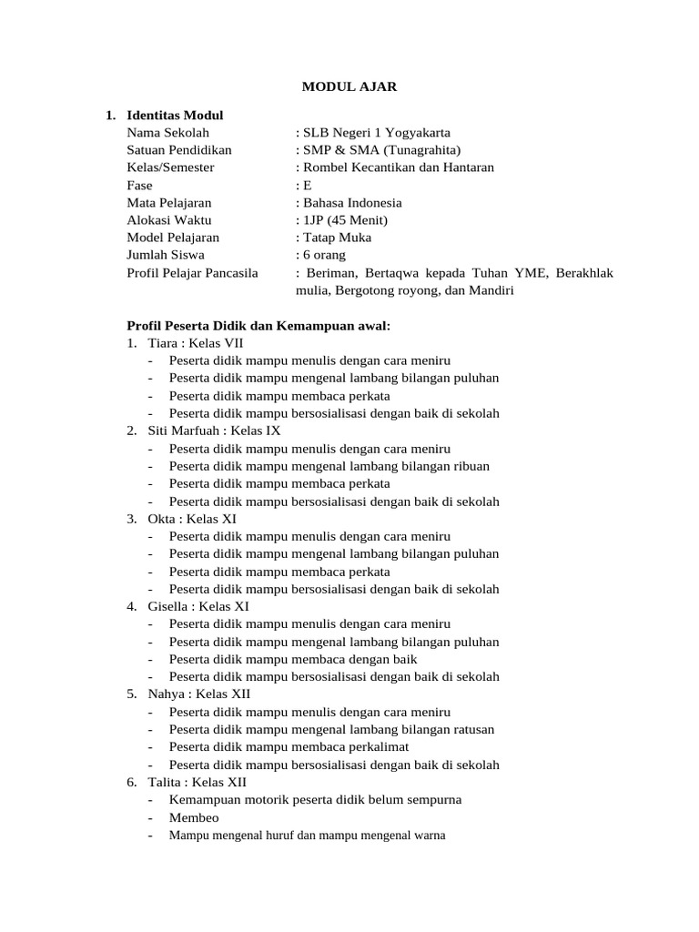 Modul Ajar BHS Ind | PDF