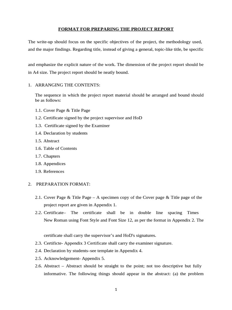 Project Report Format_with Co-supervisor | PDF | Table Of Contents | Abstract (Summary)