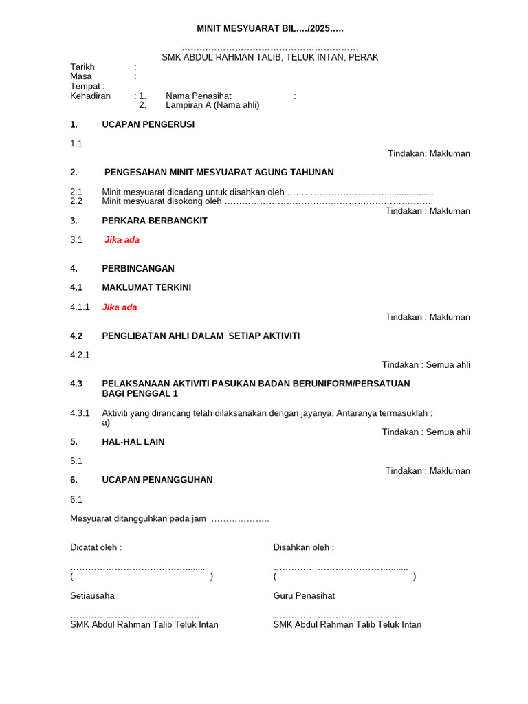 FAIL KOKU-minit Mesyuarat | PDF