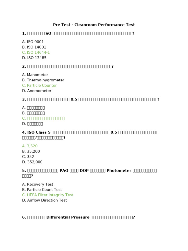 Pre Test - Final | PDF