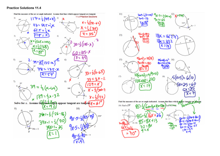 Practice Ans 11.4 Geo | PDF