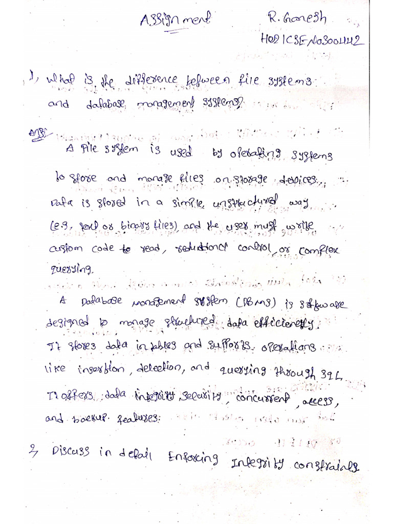 DBMS Assignment | PDF