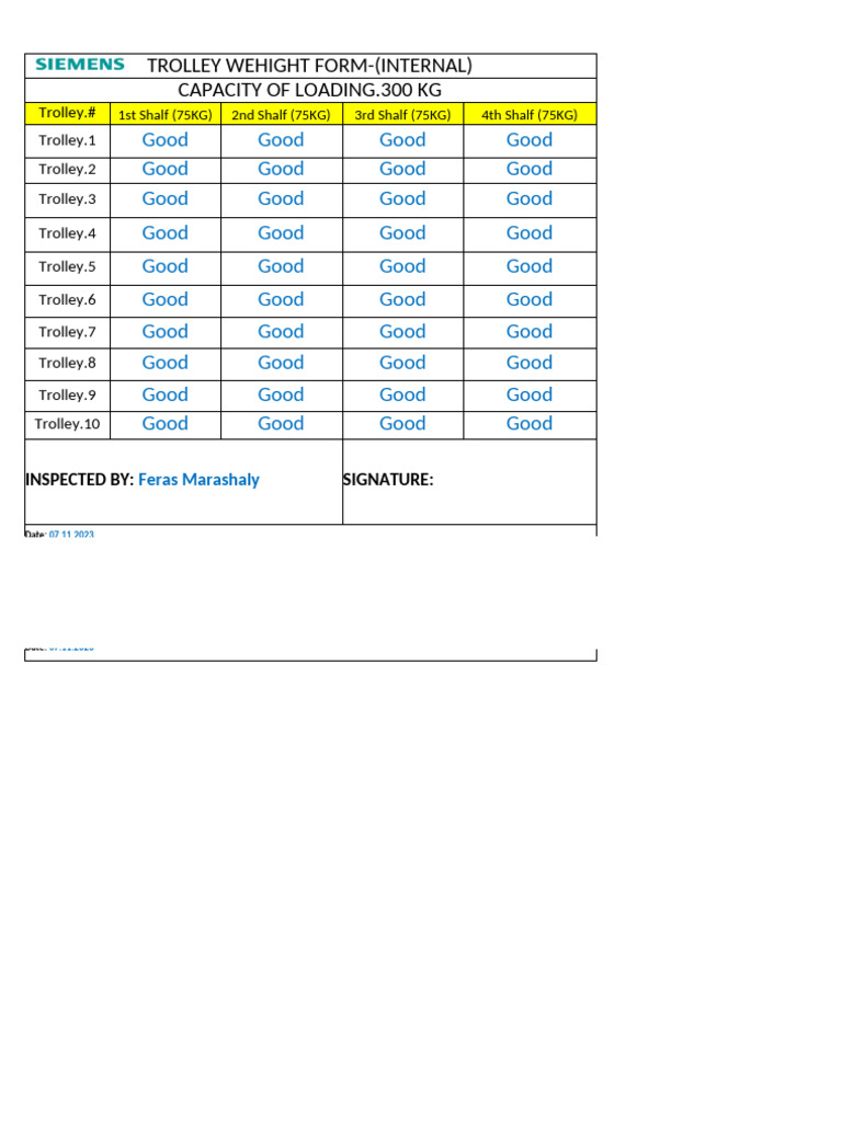 TROLLEY FORM | PDF