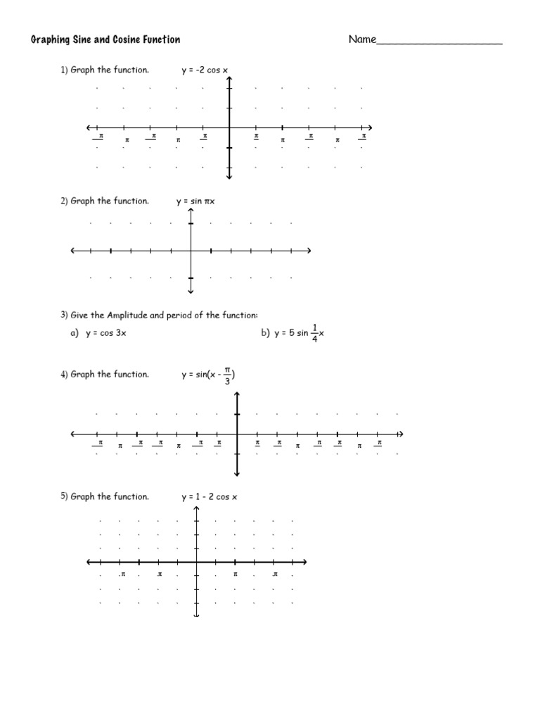 Graphing Sine and Cosine Functions Activity SC | PDF | Trigonometric ...