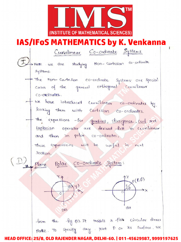 Set-5 Curvilinear Coordinates | PDF