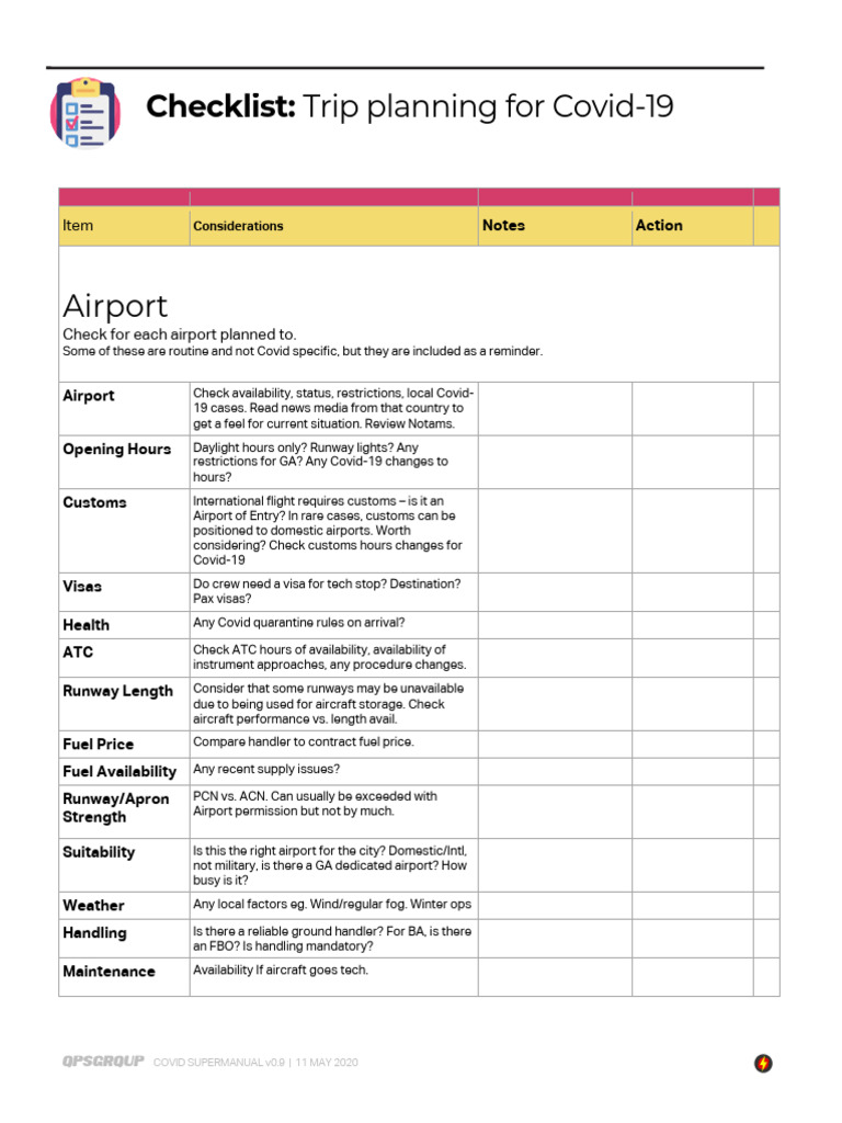 Checklists-OPSGROUP Covid SuperManual v0.9 | PDF | Airport | Air ...