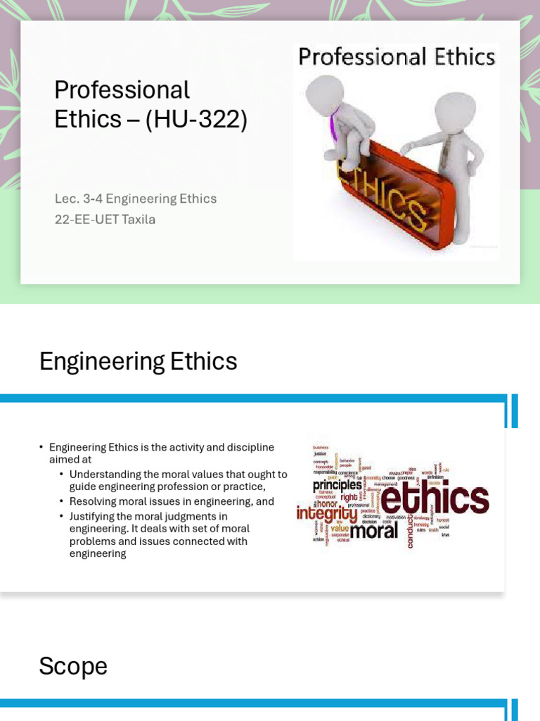 Lec 3-4 Engineering Ethics | PDF | Utilitarianism | Justice