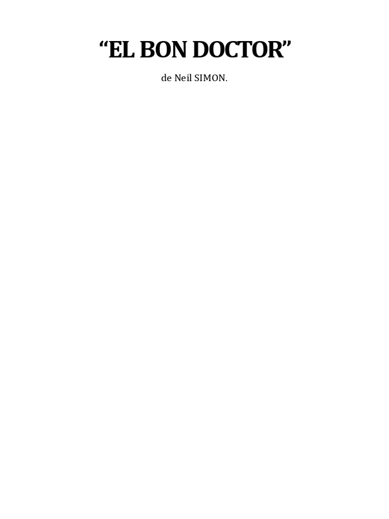 El Bon Doctor | PDF