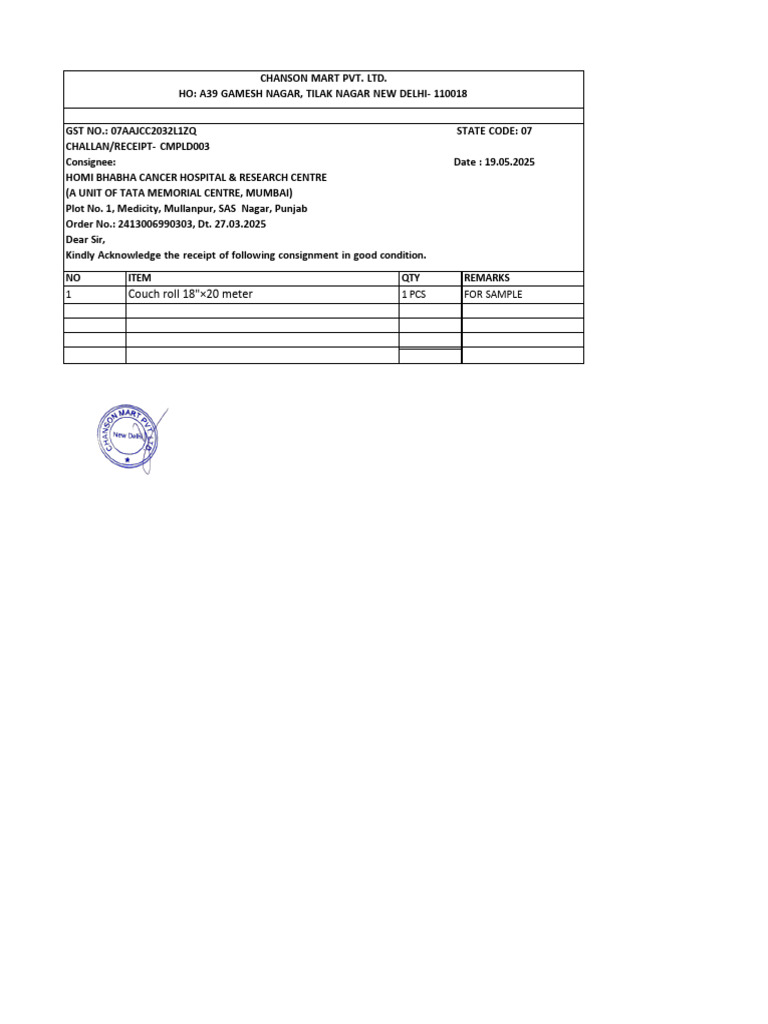 Delivery Challan 3 | PDF