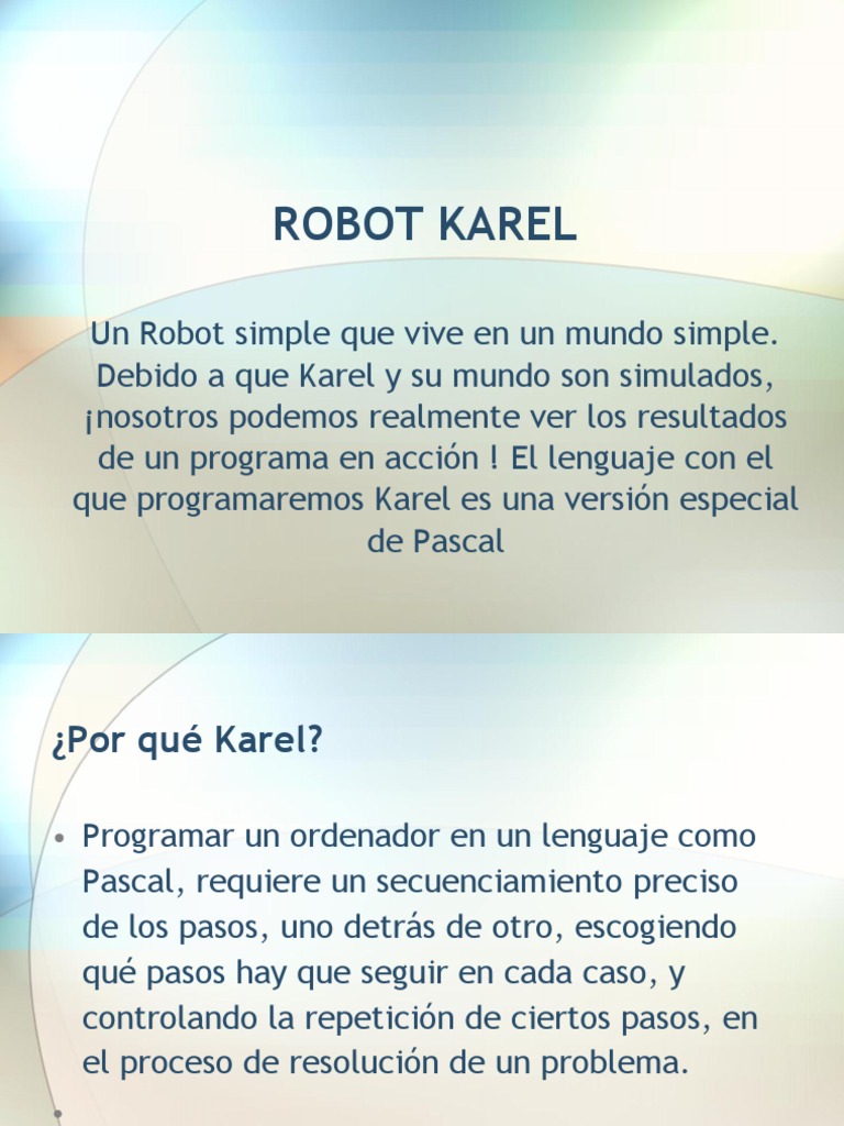 Karel | PDF | Lenguaje de programación | Robot