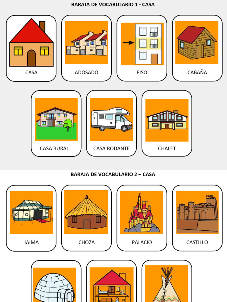 Vocabulario de la Casa: Pictogramas | PDF | Baño | Hogar, jardinería y ...