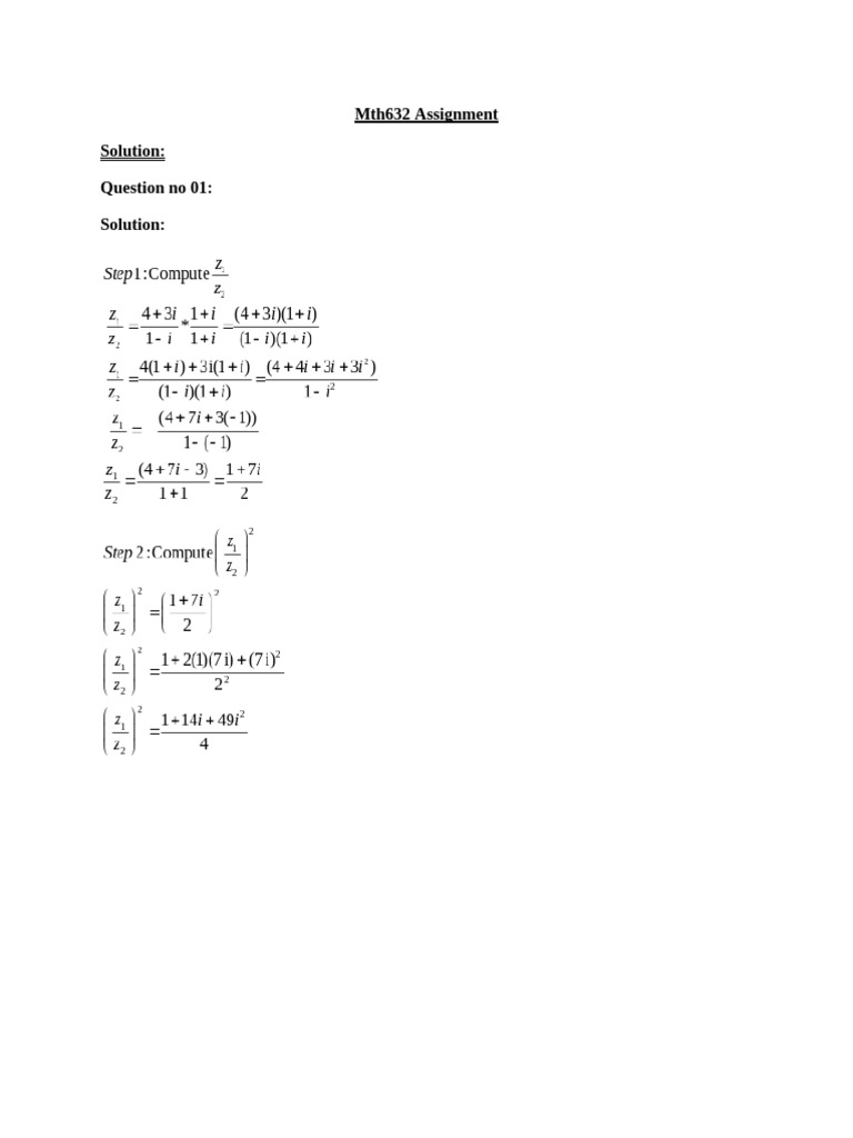 Mth632 Assignment | PDF