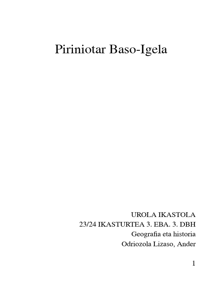 Piriniotar Baso-Igela | PDF