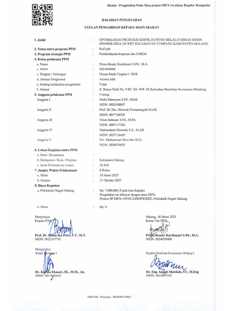 Lembar Pengesahan PPM - Prima Terbaru 14 Mei 2025 | PDF