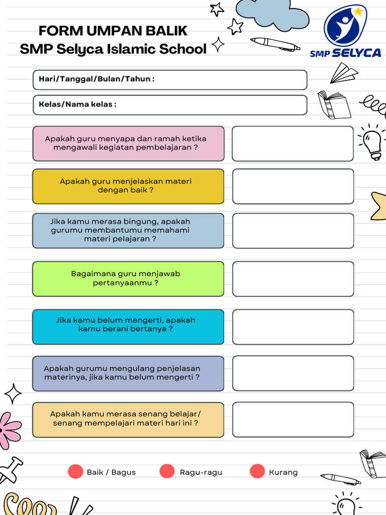 Form Umpan Balik Siswa SMP Selyca | PDF