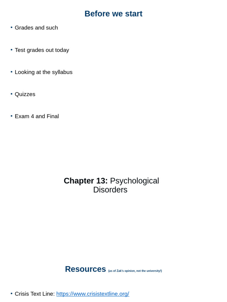 CH13 Psychological Disorders | PDF | Mental Disorder | Anxiety