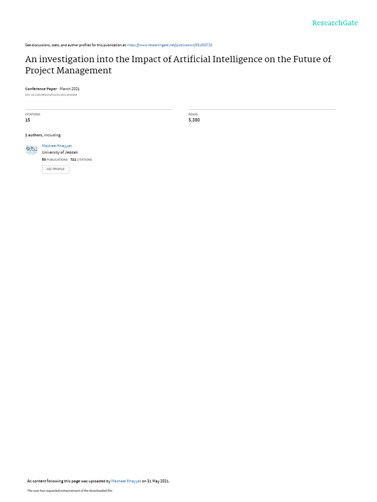 An Investigation Into The Impact of Artificial | PDF | Artificial ...
