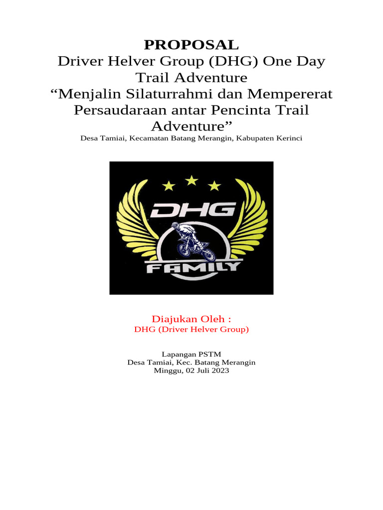 Proposal Sponsorship Trail Adventure Kerinci | PDF