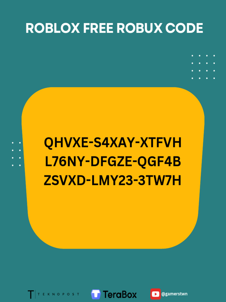 Roblox Robux Code (2024!09!11) | PDF