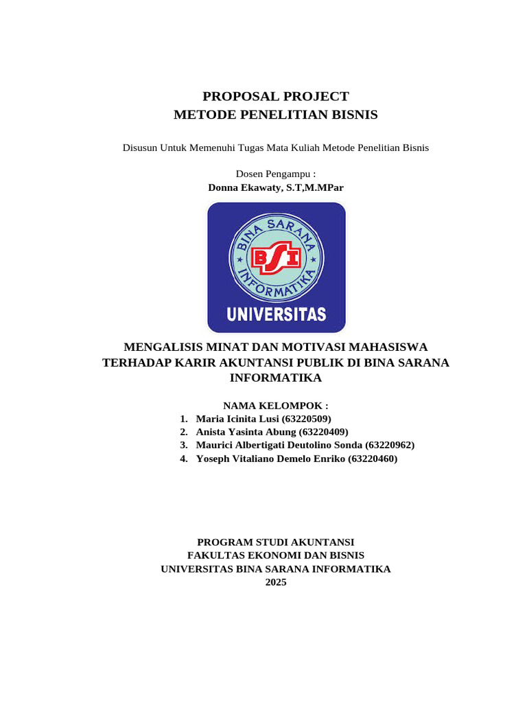 Project Metode Penelitian 3-1 | PDF