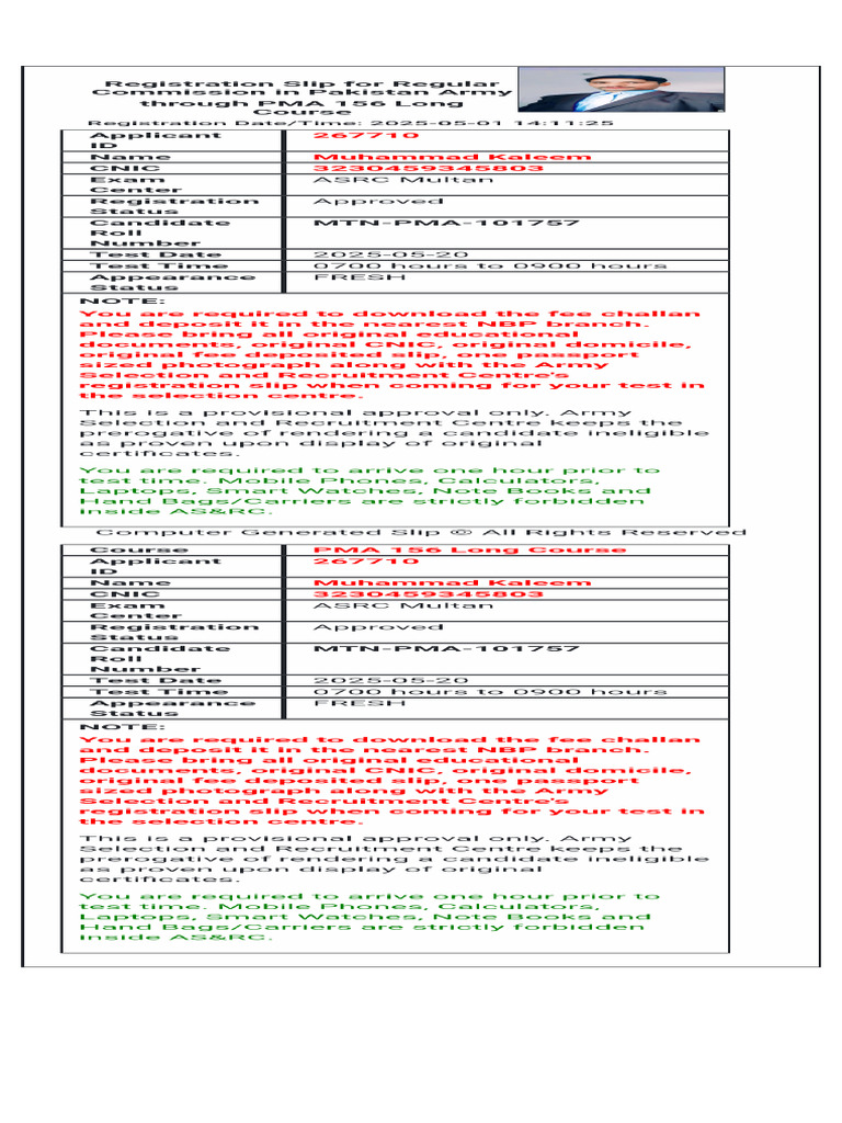 Registration Slip | PDF