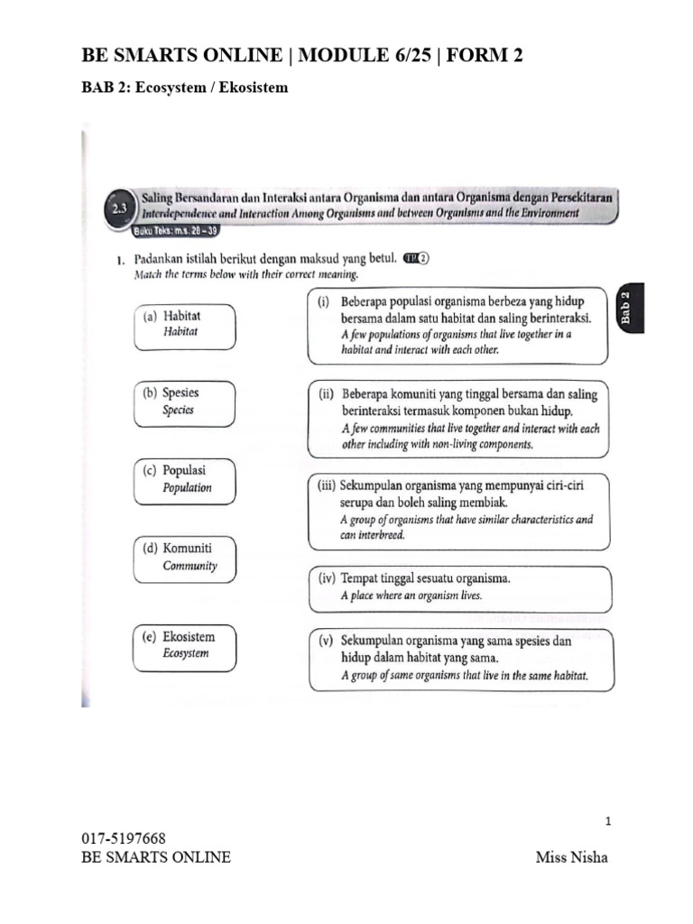 Ecosystem Overview for Form 2 | PDF