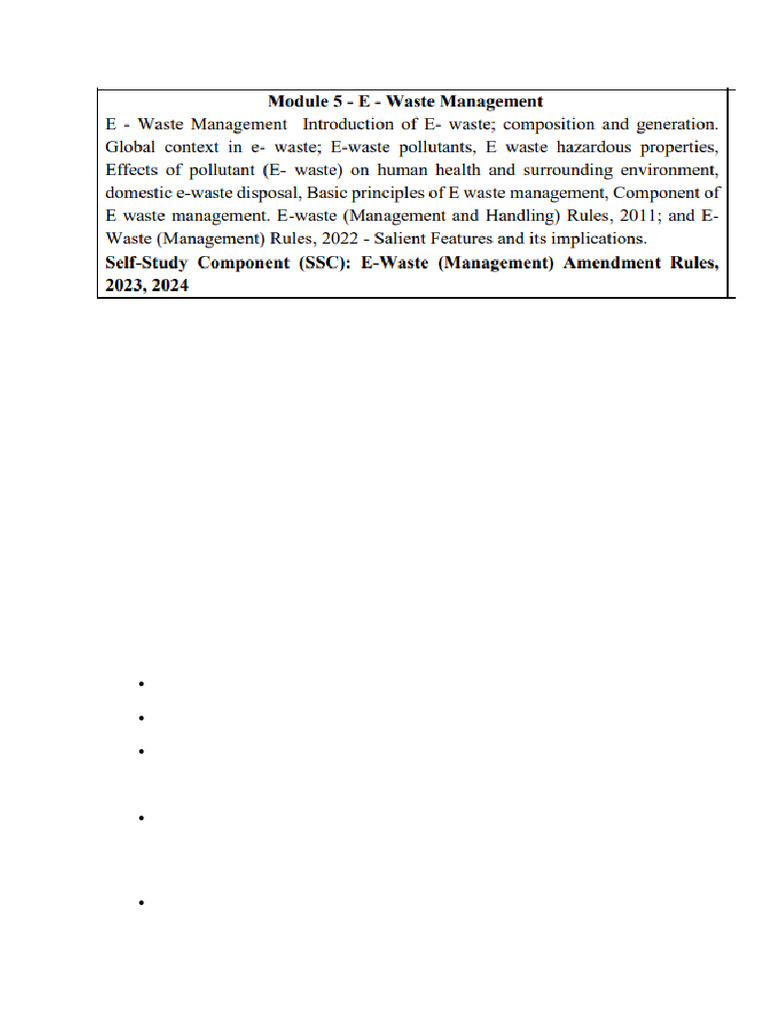 Module 5 - E-Waste Management | PDF | Electronic Waste | Waste Management